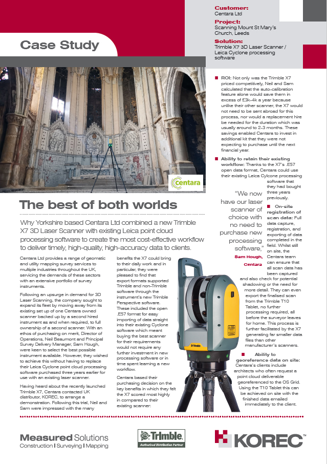 New KOREC case study with Centara Ltd - Trimble X7 with Leica Cyclone ...
